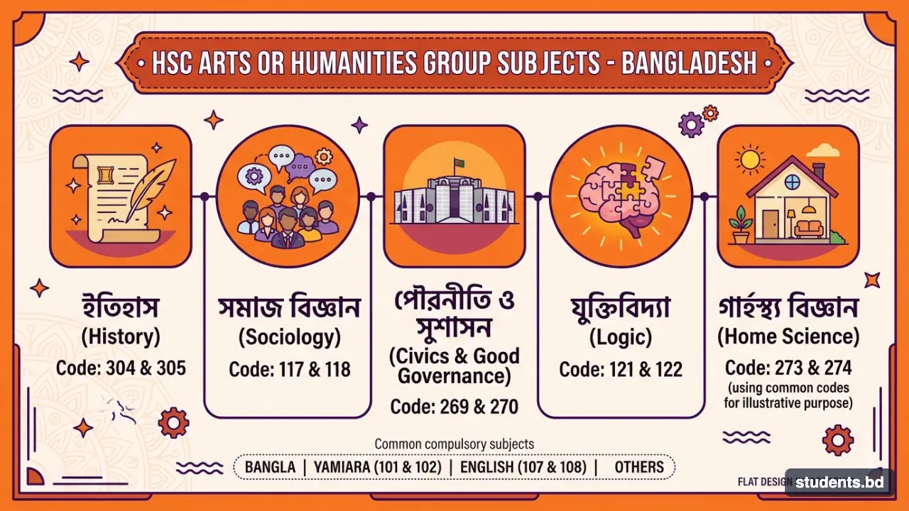 HSC Subject List with Subject Code – All Groups 2026